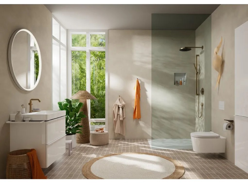 Hansgrohe Pulsify S, tyčová ruční sprcha 100 1jet EcoSmart+, kartáčovaný bronz, HAN-24126140