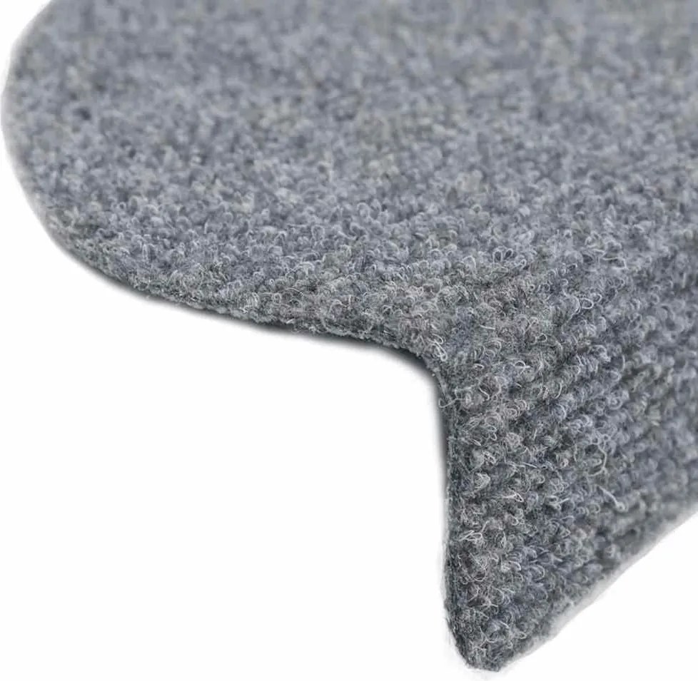Schodové rohože samolepicí 30 ks 56 x 17 x 3 cm světle šedé půlkulaté 3365682