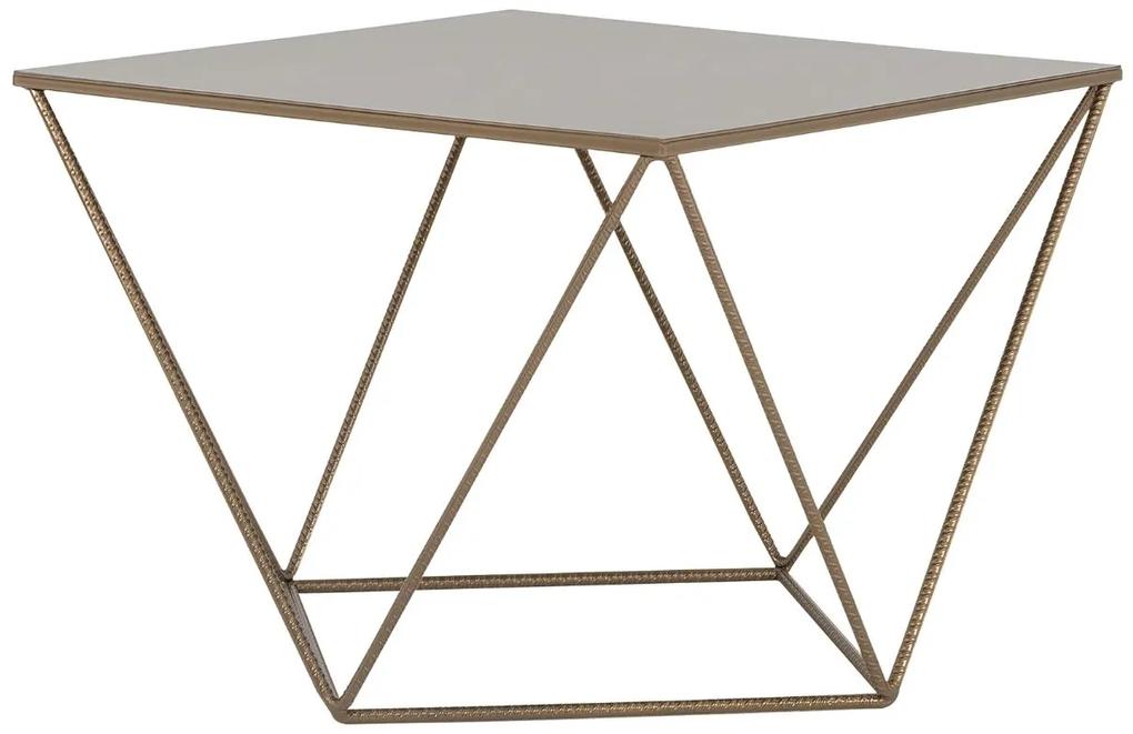 OnaDnes -20% Nordic Design Zlatý kovový konferenční stolek Deryl 60 x 60 cm