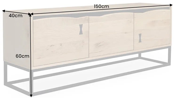 Designový TV stolek Massive Artwork 150 cm vzor dub