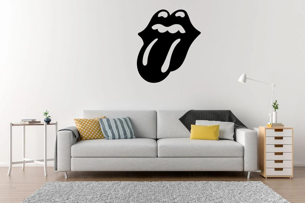 Lepy.cz Samolepka na zeď The Rolling Stones logo Velikost (šířka x výška): 17x20cm, Barevná varianta: Karafiátová růžová