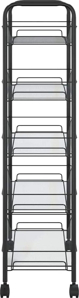 Kuchyňský vozík s 5 patry černý 46 x 26 x 105 cm železo 336328