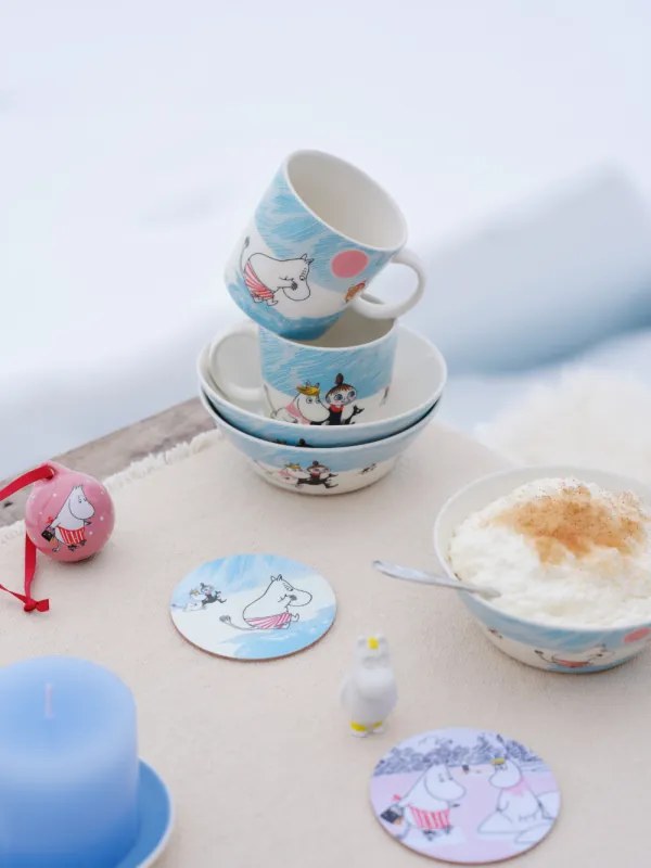 Porcelánové ozdoby Moomin Winter sports 4ks