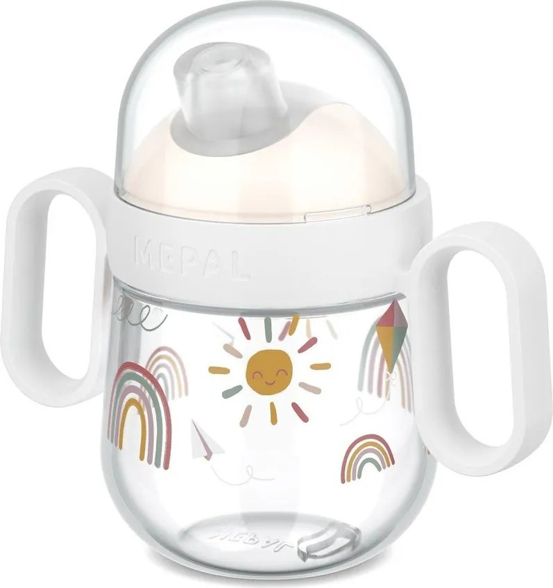 Béžový plastový dětský hrnek 200 ml Sunshine &amp; Rainbow – Mepal