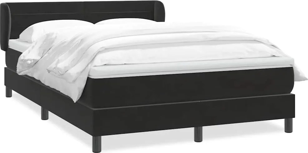 Box spring postel s matrací černá 160x210 cm samet 3317615
