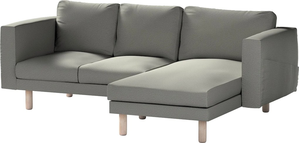 Potah na pohovku IKEA Norsborg 3-místná se šezlongem barva šedá látka pletený vzor