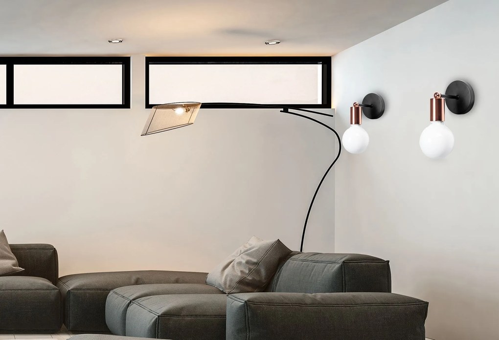 Toolight - kovová nástěnná lampa E27 60W 392205, růžové-zlato, OSW-04019