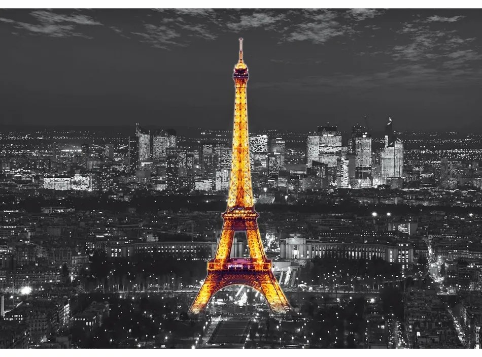 AG Art Fototapeta XXL Eiffelova věž v noci 360 x 270 cm, 4 díly