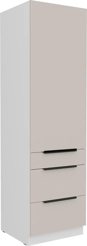 COMO | vysoká skříňka 60 DKS-210 3S1F potravinová | UNI DVÍŘKA | 60 cm | PREMIUM BOX | bílá/kašmír