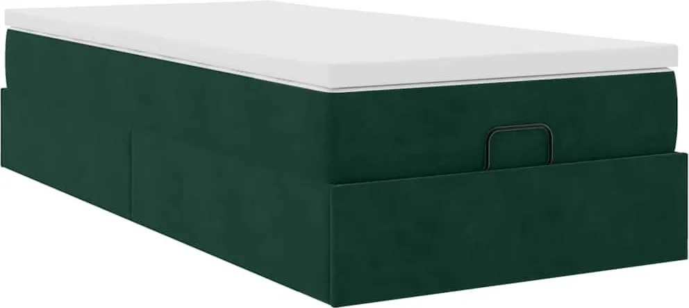 Osmanský rám postele s matrací tmavě šedá 90x200cm samet 3311162