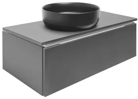 Koupelnová skříňka s krycí deskou SAT Feel 100x30x46 cm antracit mat SATFEEL100ANTD