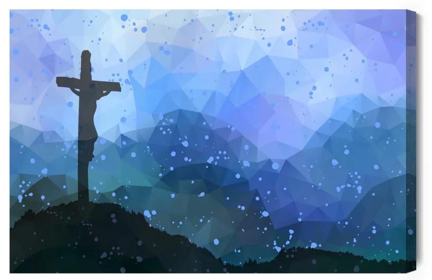 Obraz Velikonoční Scéna S Křížem Nedostatek Nedostatek Plátno Canvas 90x60