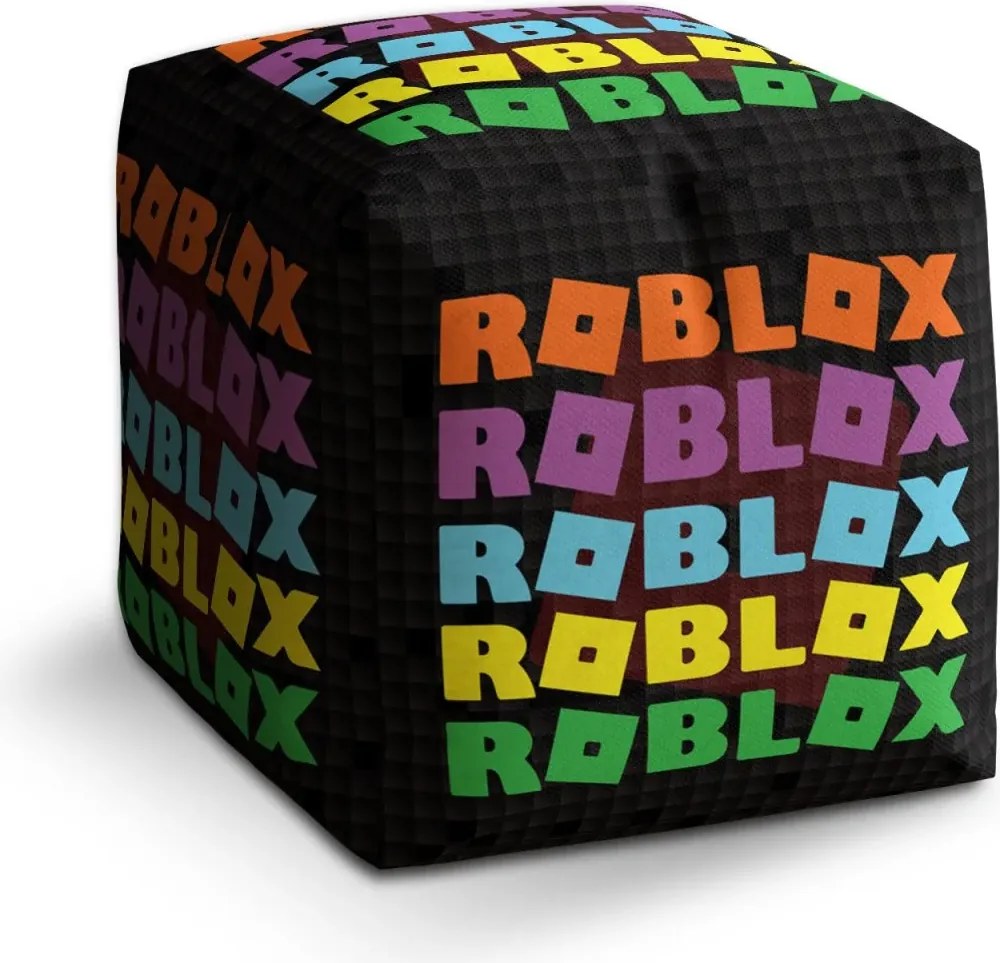 Sablio Taburet Cube ROBLOX Barevný text - 60x60x60 cm