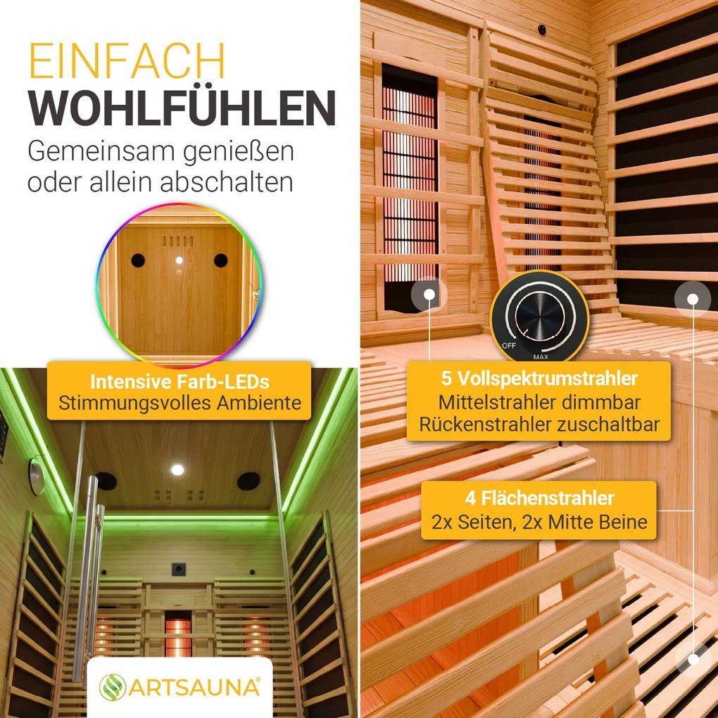 Artsauna Infrasauna Helsinki 150, černá