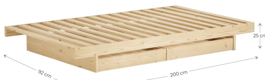 Jednolůžková postel z borovicového dřeva s roštem v přírodní barvě 90x200 cm Kanso – Karup Design