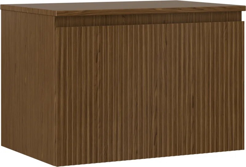 Mexen Rivel, koupelnová skříňka 70 cm s horní deskou, 1 zásuvka, drážkovaná, ořech, 91A20-07047-1-BFC86