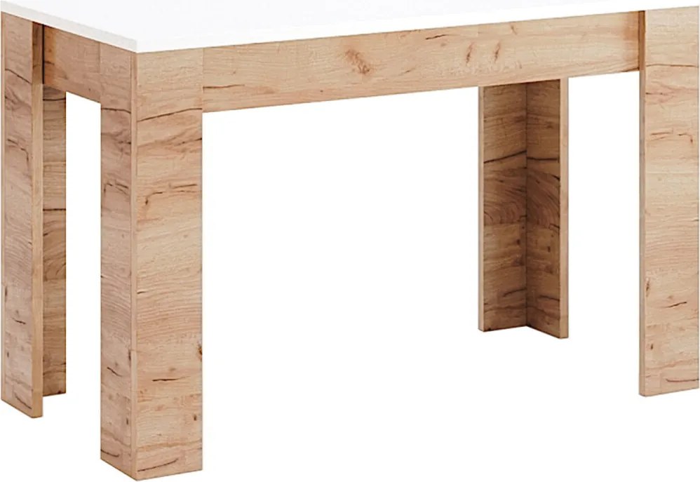 Jídelní stůl 1200x650, dub kraft / bílý Asti