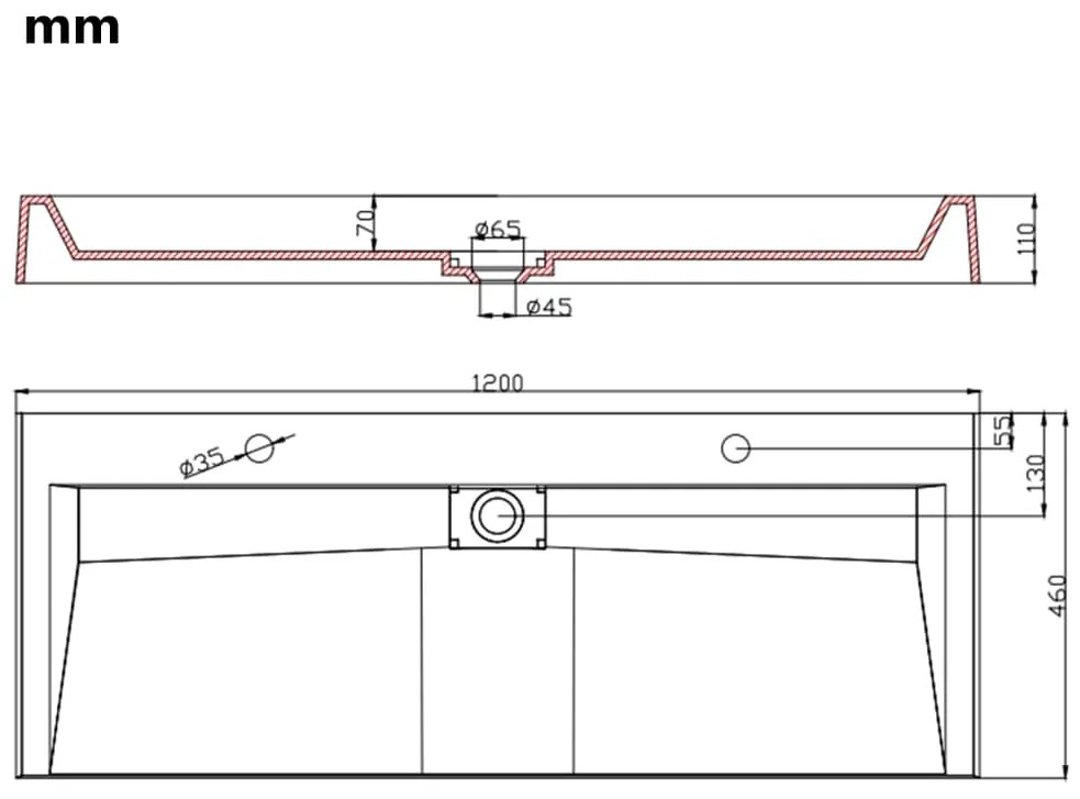vidaXL Marketos Umyvadlo 120 x 46 x 11 cm minerální/mramorový kompozit bílé