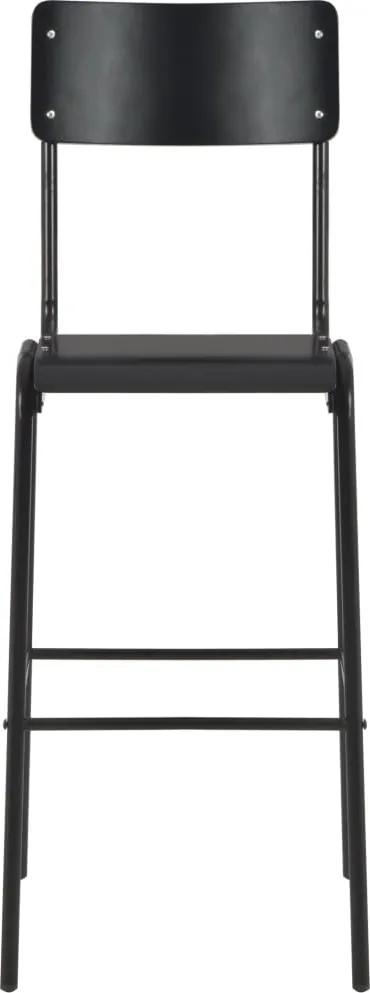 vidaXL Barové židle 4 ks masivní překližka a ocel [3054566] Barva: Černá