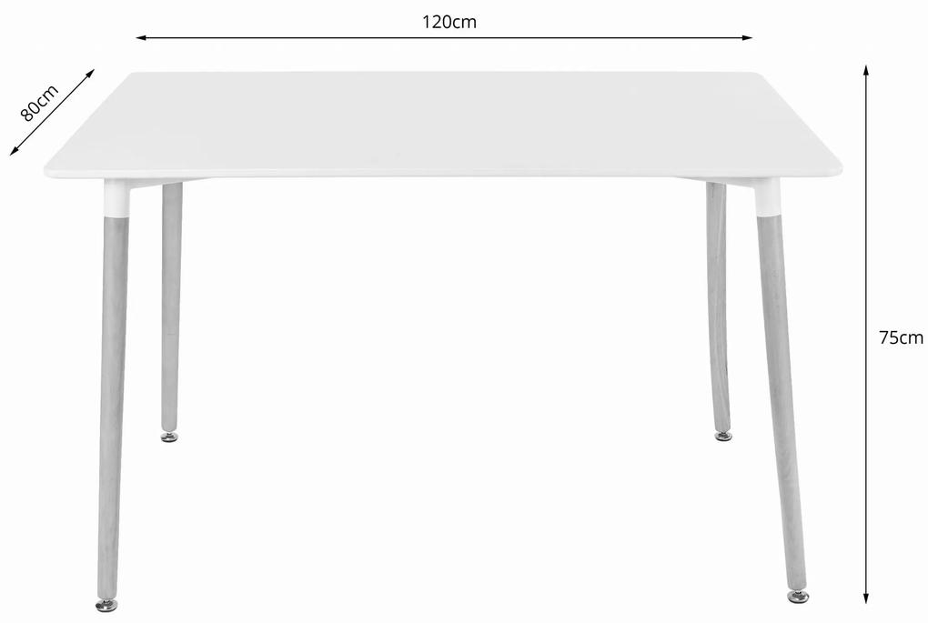 Bílý jídelní stůl ADRIA 120x80 cm