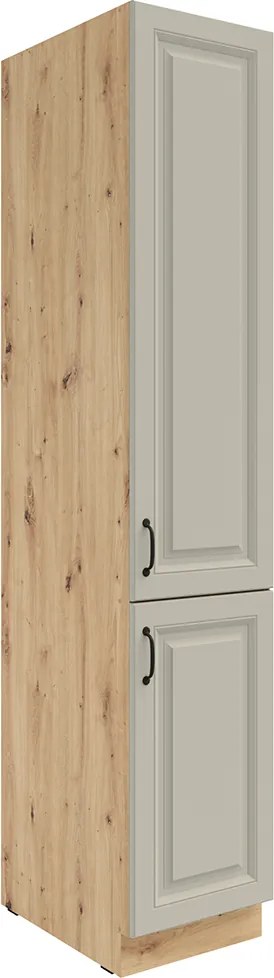 STILO ac | vysoká skříňka 40 DK-210 2F potravinová s policemi | 40 cm | UNI dvířka | artisan/světle šedá