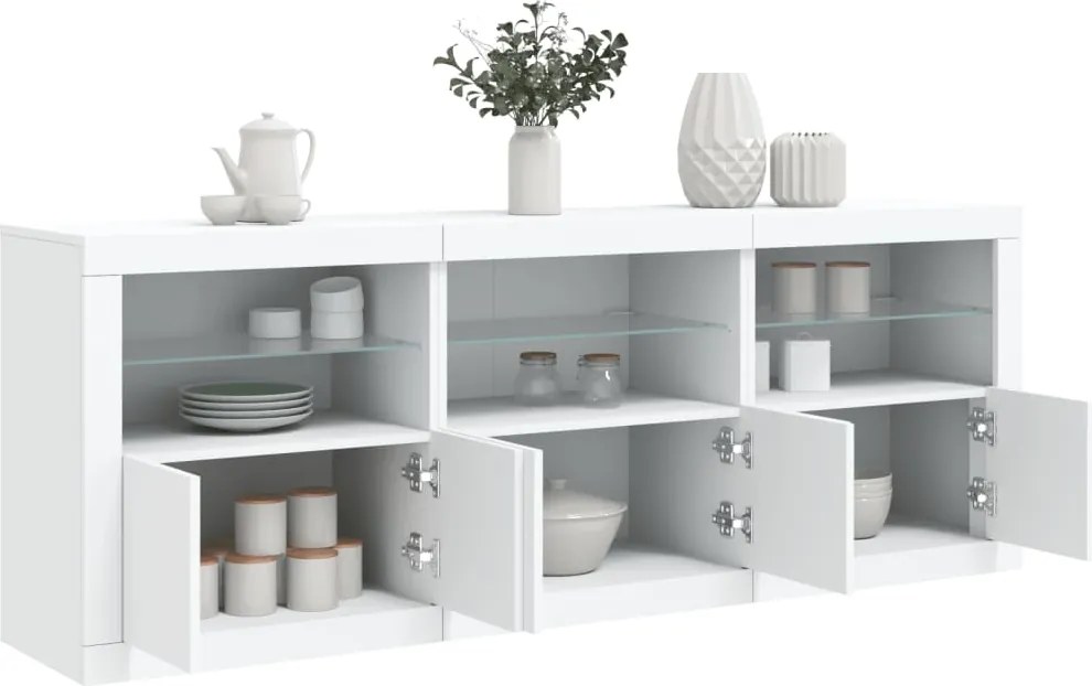 Příborník s LED osvětlením bílý 181,5 x 37 x 67 cm 3209002
