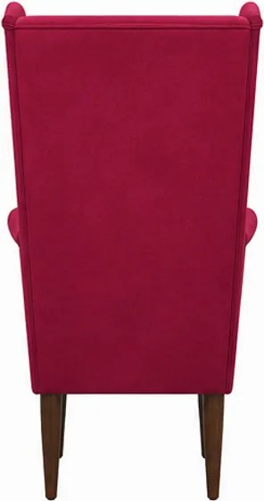 relaxační křeslo, ušák, odpočinkové, dřevo/kov/samet, 102x78x66 cm, nohy tmavé/vínová, Dekorino KR20260074