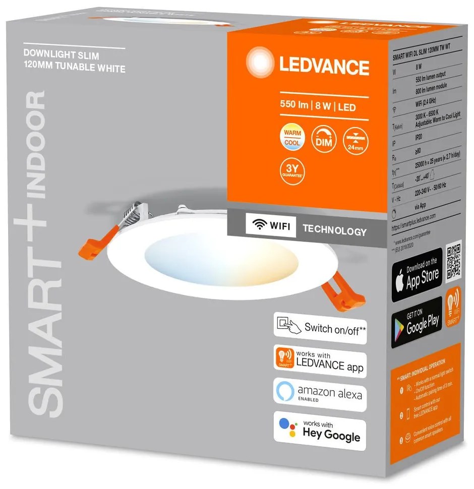 Stmívatelné WiFi LED podhledové svítidlo DOWNLIGHT 120