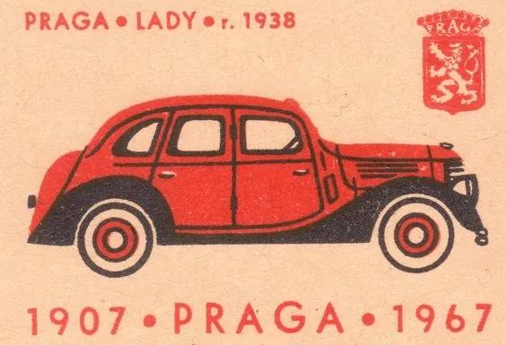 Plechová cedule Praga Lady 1938 Velikost: A4 (30 x 20 cm)
