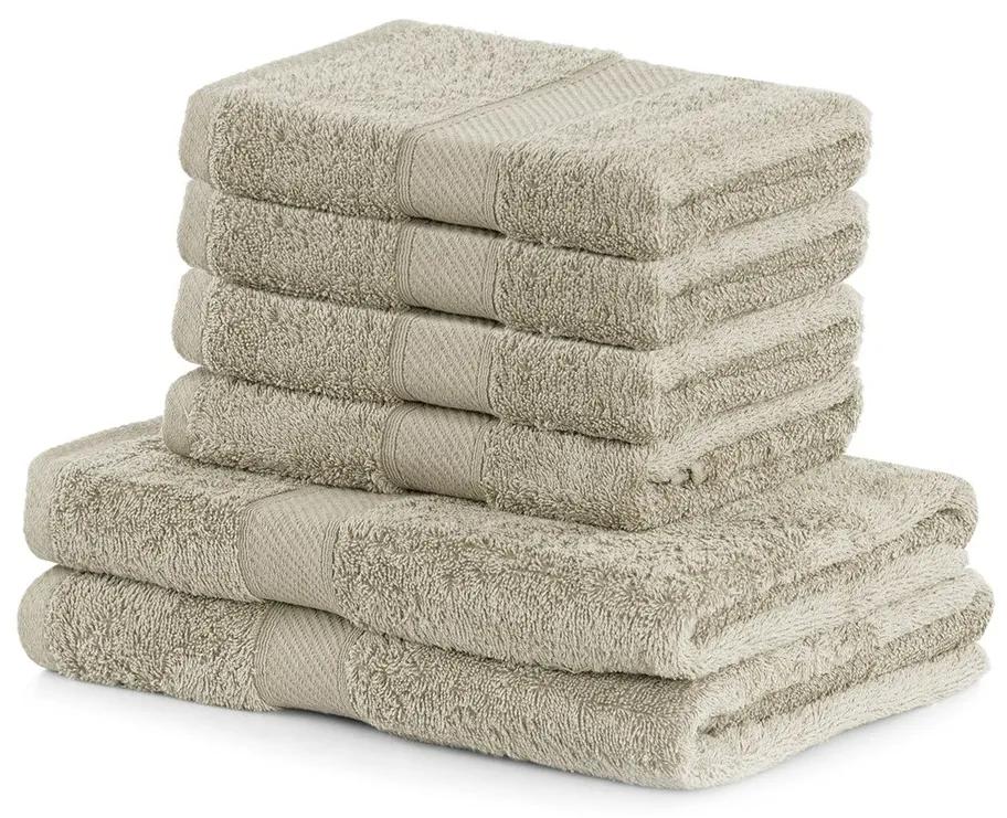 DecoKing Sada ručníků a osušek Bamby béžová, 4 ks 50 x 100 cm, 2 ks 70 x 140 cm