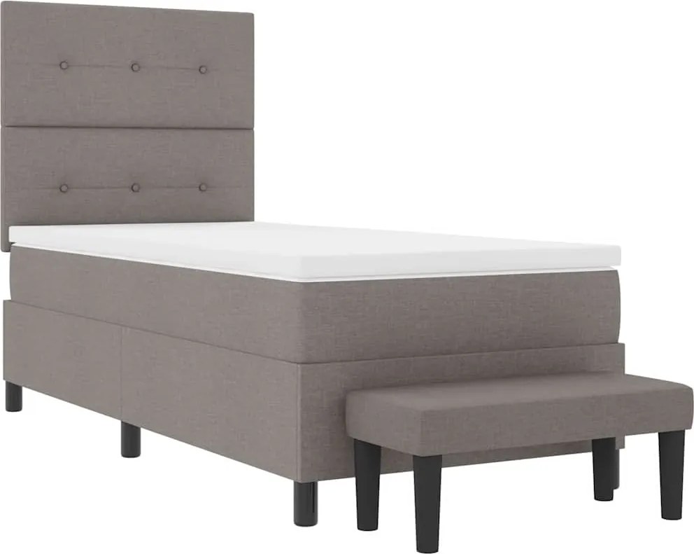 Postel s boxspringem s čelo Taupe 90 x 190 cm textil 3344034