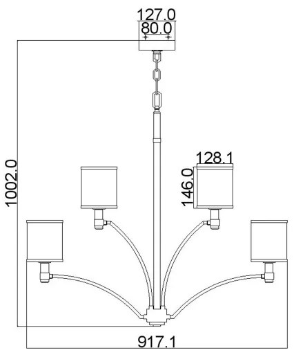 Feiss FE-PROSPECT-PARK9 - Lustr na řetězu PROSPECT PARK 9xE27/60W/230V