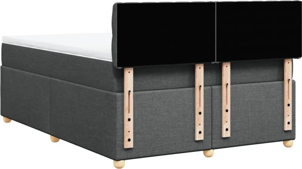 Box spring postel s matrací tmavě šedá 140x200 cm textil 3286711