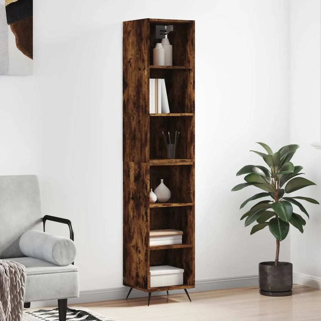 vidaXL Skříň highboard 34,5x32,5x180 cm kompozitní dřevo [3189804] Barva: Černá