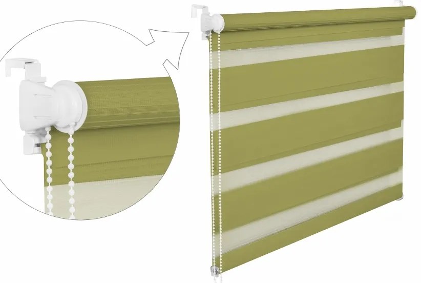 ZEBRA-SHOP Roleta DEN A NOC / MINI / STANDARD / olivová / BH 1206 Barva mechanizmu: bílá, Výška: 220, Šířka: 69
