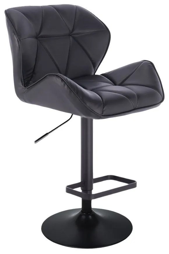 LuxuryForm DESIGN Barová židle MILANO na černé kulaté podstavě - černá