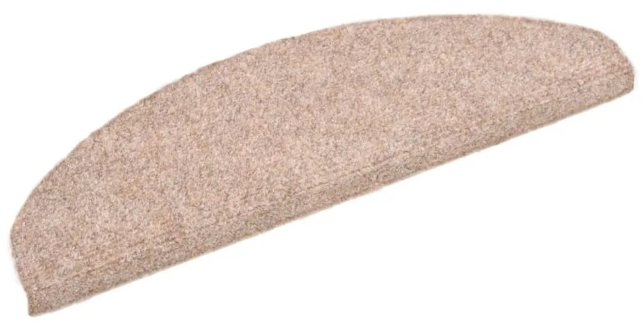 Schodové rohože samolepicí 15 ks 65 x 21 x 4 cm světle hnědé, půlkulaté, velké 132696