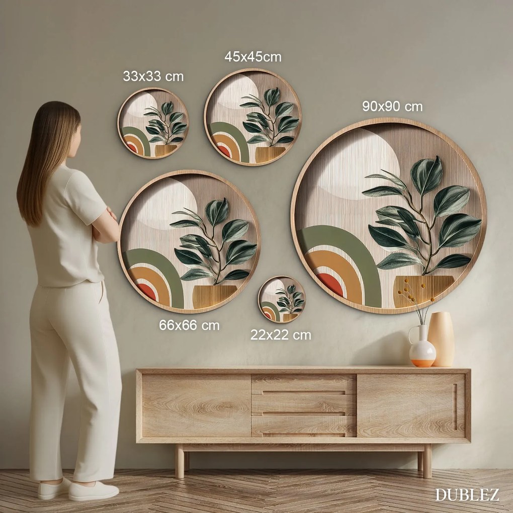 DUBLEZ | Designový obraz ze dřeva - Rostlina | UV tisk, Premium