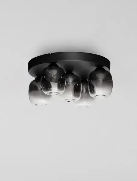 LED stmívatelné černo-kouřové moderní stropní svítidlo Kita