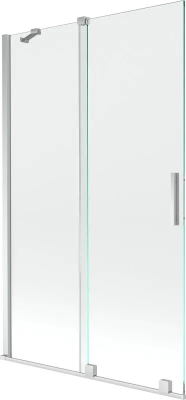 Mexen Velar dvoudílná sprchová zástěna rozšířitelná 110 x 150 cm, transparentní, chromovaná - 896-110-000-01-01
