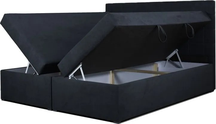 Kontinentální postel Boxspring HORAL SOFT šedá – lehací plocha ve výšce 58 cm 180 x 200 cm