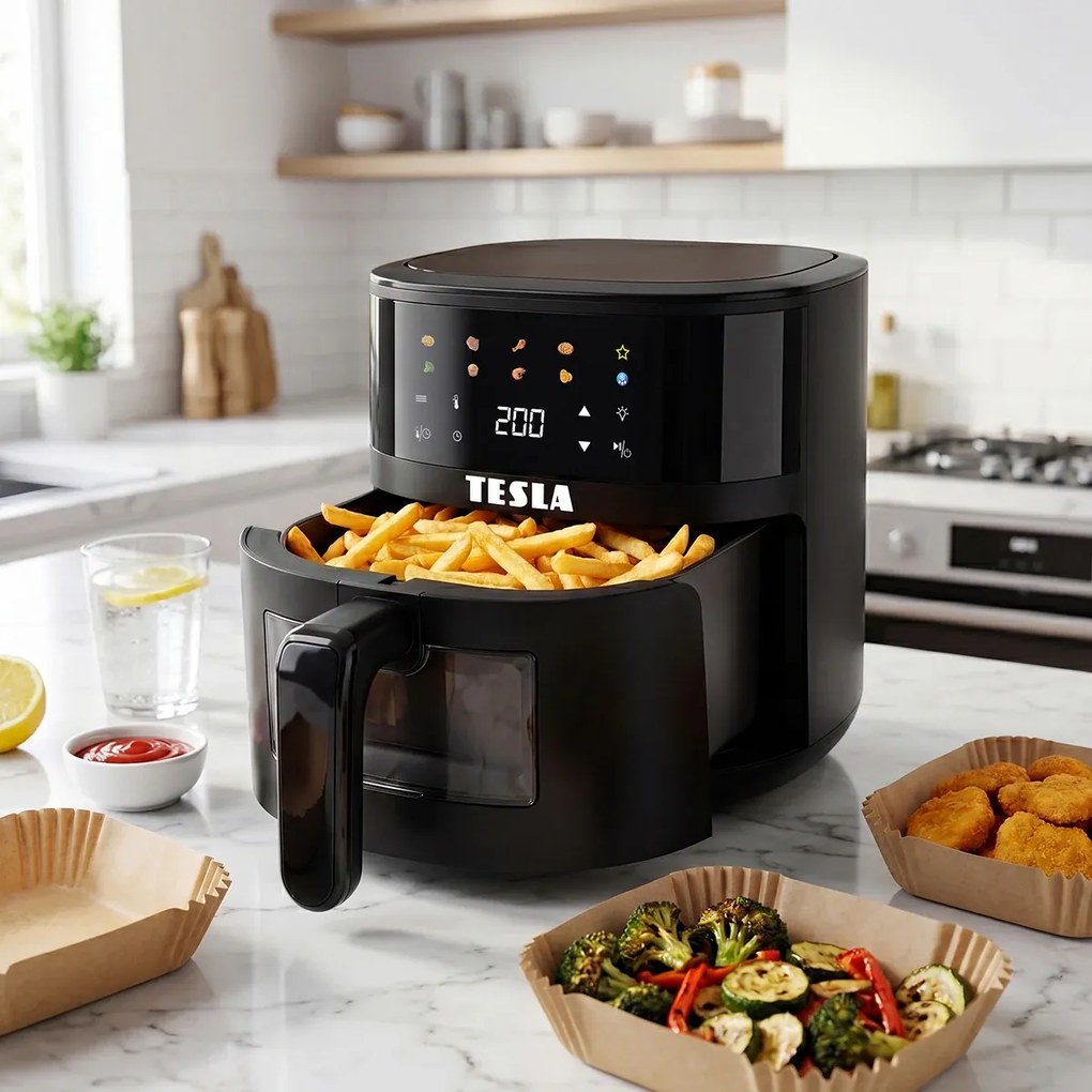 TESLA AirCook Q45 Pro - multifunkční digitální horkovzdušná fritéza