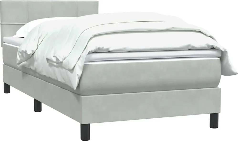 Box Spring Postel s matrací Světle šedá 90x220 cm Samet 3316239