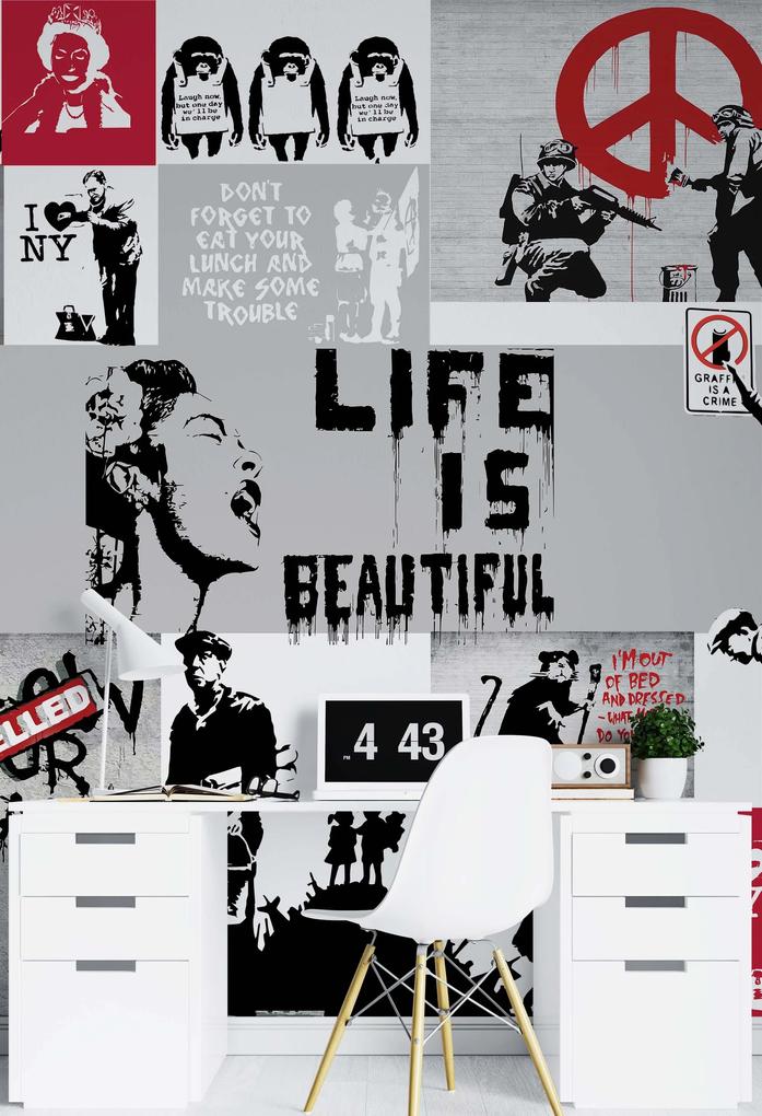 Gario Fototapeta Koláž Banksy Materiál: Vliesová, Rozměry: 100 x 140 cm