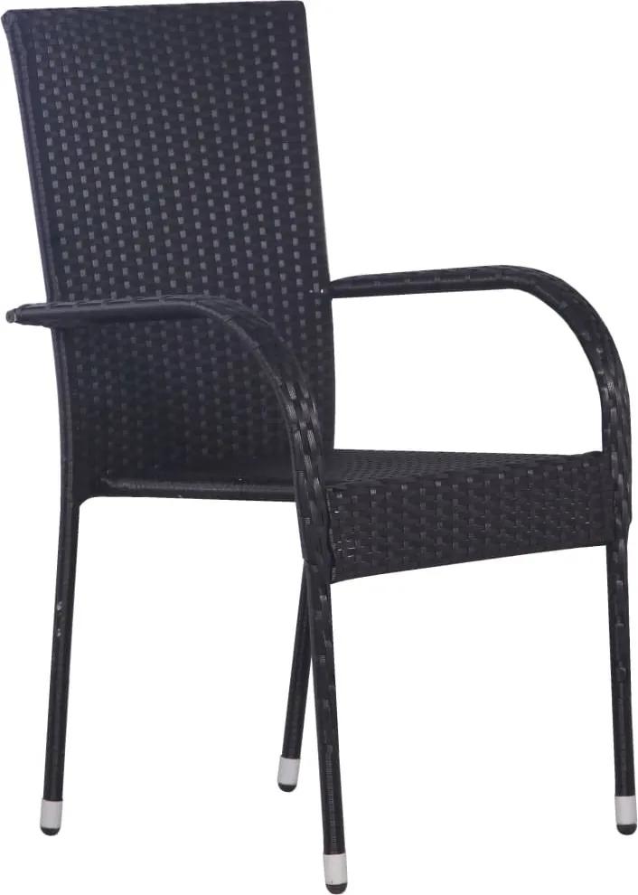 vidaXL Stohovatelné zahradní židle 6 ks polyratan [310087] Barva: Černá