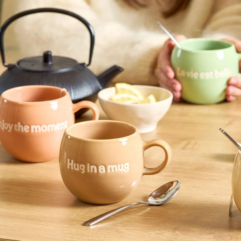Hnědý kameninový hrnek 420 ml Muggies – Salt&amp;Pepper