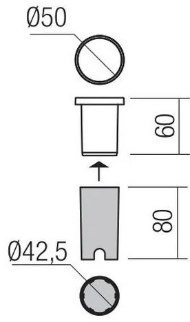 Redo 90042 - LED Venkovní zápustné svítidlo INCAS LED/2,3W/230V IP65