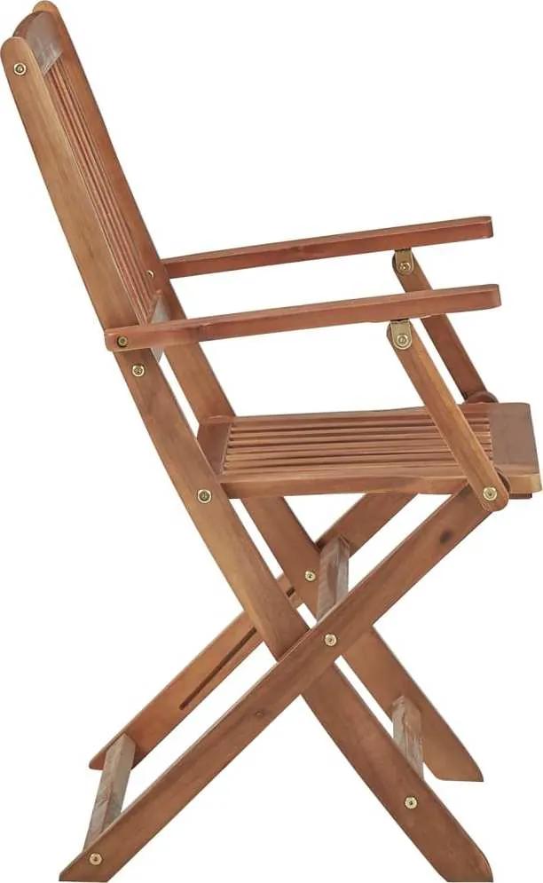 vidaXL Skládací zahradní židle s poduškami 8 ks masivní akácie [3075101] Barva: Zelená