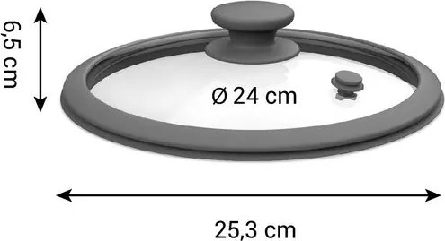 TESCOMA Vakuová skleněná poklice 4FOOD ø 24 cm