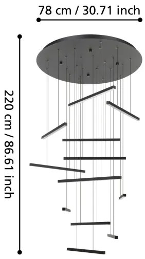 Eglo 390351 - LED Stmívatelný lustr na lanku LINDOZA 12xLED/8,4W/230V 3000K